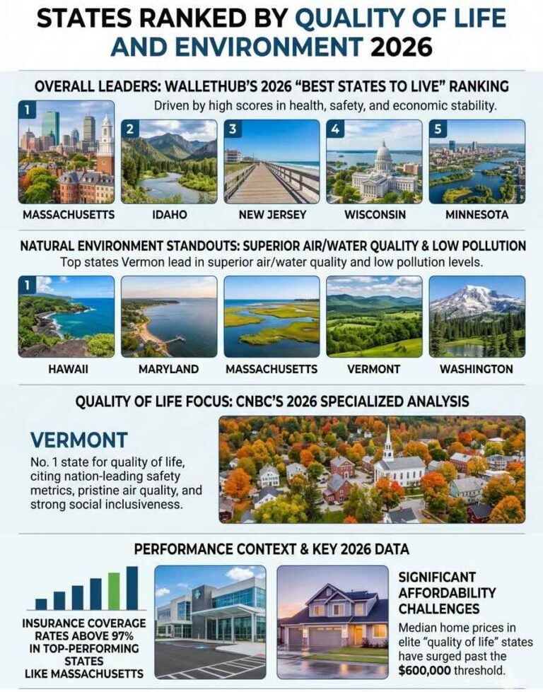 States Ranked By Quality of Life and Environment 2026 - Coastal Moving ...